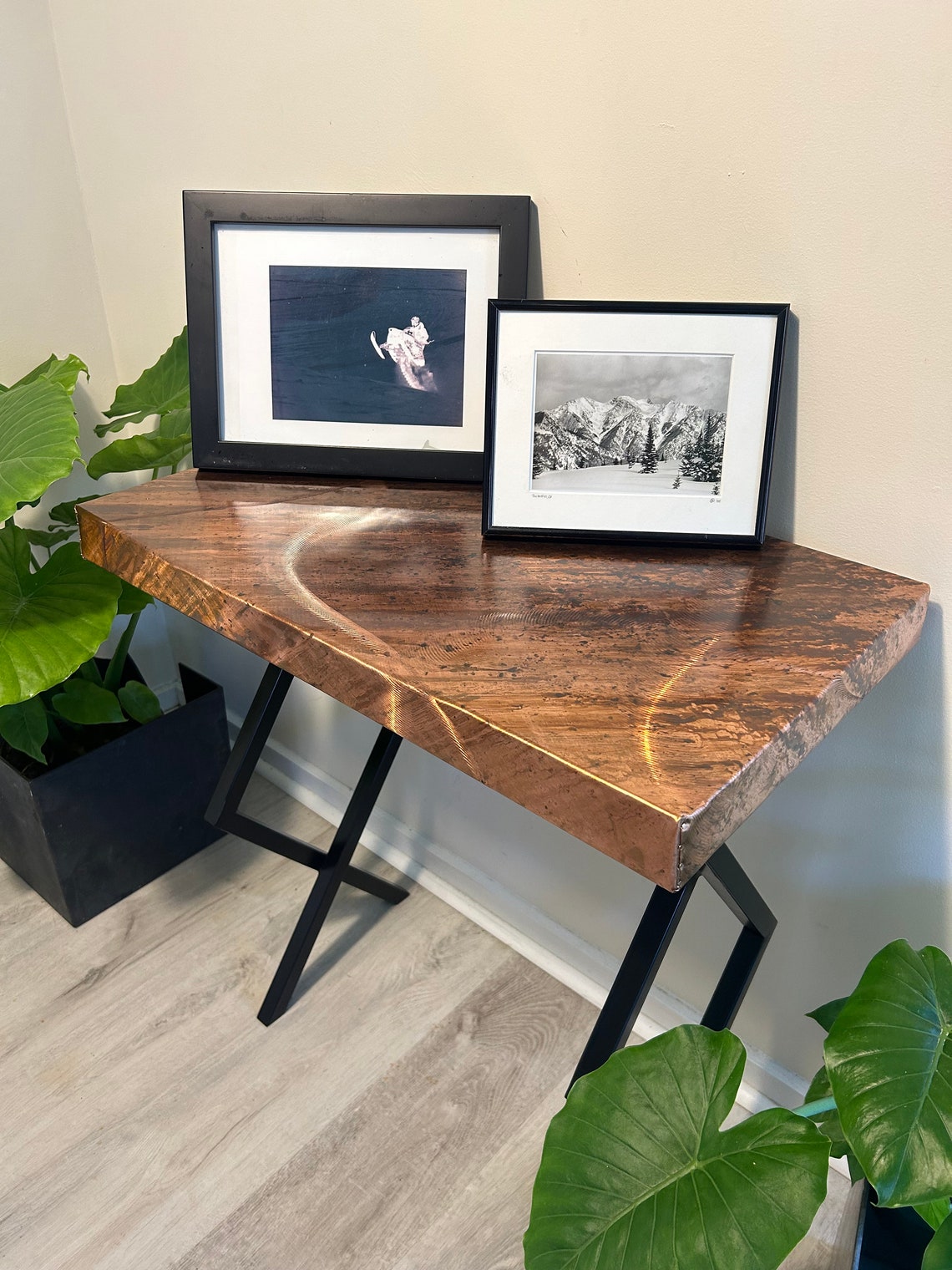 Copper Decor, Copper Accent Table, Unique Home Decor, Small Desk ...