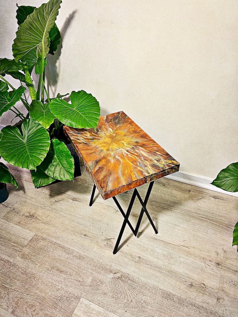 Copper Bedside Table, Modern Office Decor, Custom Copper End Table ...