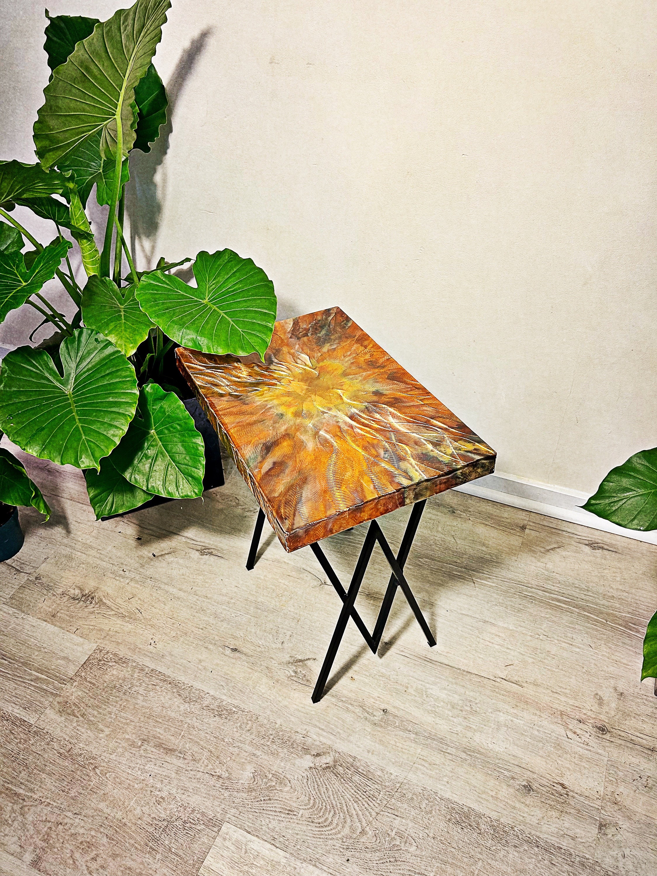 Copper Bedside Table, Modern Office Decor, Custom Copper End Table ...