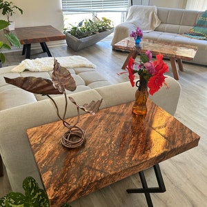 Copper Decor, Copper Accent Table, Unique Home Decor, Small Desk ...