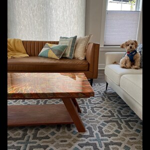 Large Handmade Coffee Table, Copper Decor, Unique Home Decor, Flame ...