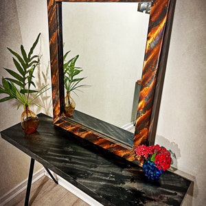 Stylish Copper Vanity Mirror - Custom Frame for Bathroom or Office ...