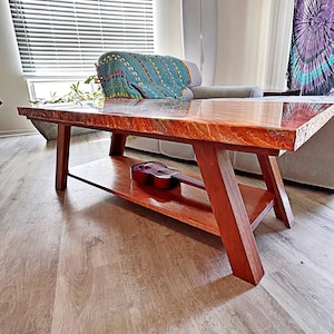 Large Handmade Coffee Table, Copper Decor, Unique Home Decor, Flame ...