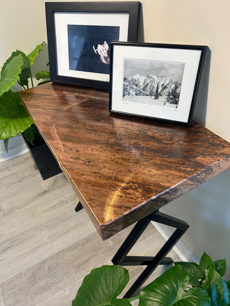 Copper Decor, Copper Accent Table, Unique Home Decor, Small Desk ...