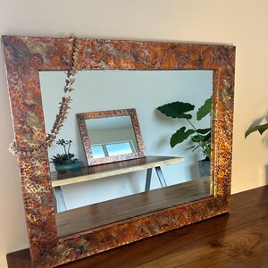 Mirror, Hammered Copper Mirror, Decorative Wall Mirror, Bathroom Mirror ...