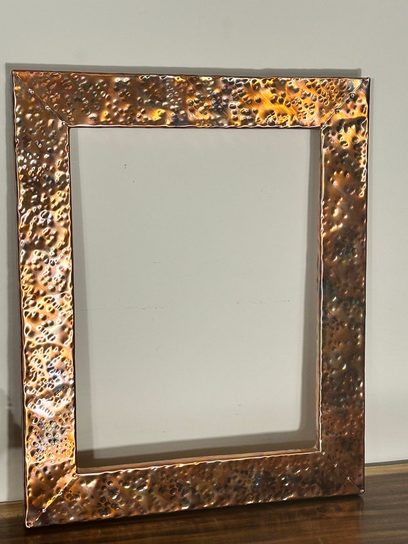 Hammered Copper Mirror, Unique Home Decor, Custom Frame, Coastal Decor, Mirror Wall Art, Copper ...