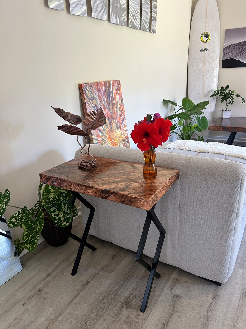 Copper Decor, Copper Accent Table, Unique Home Decor, Small Desk ...
