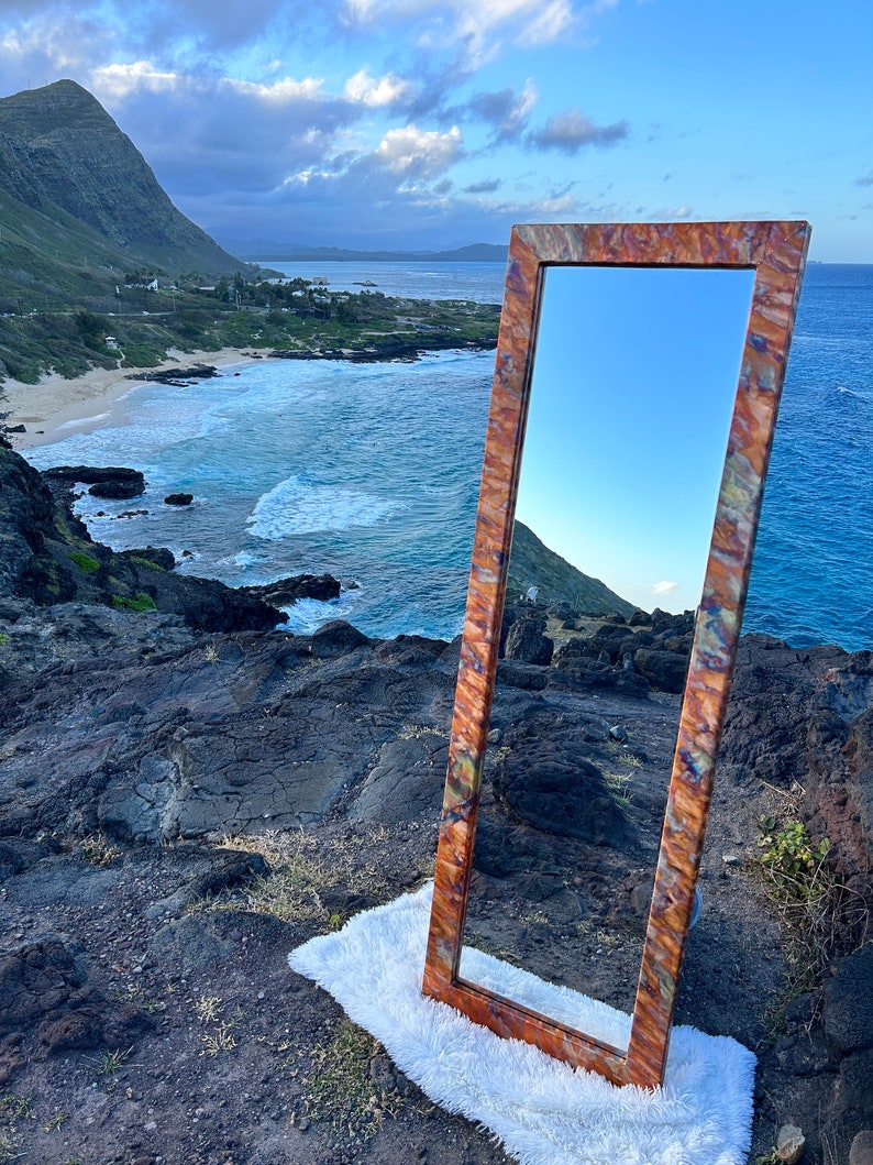 Copper Mirror, Full-length Mirror, Impressive Flame-painted Copper ...