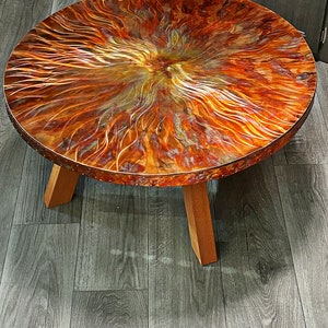 Coffee Table, Round Copper Table, Contemporary Copper Table, Modern ...