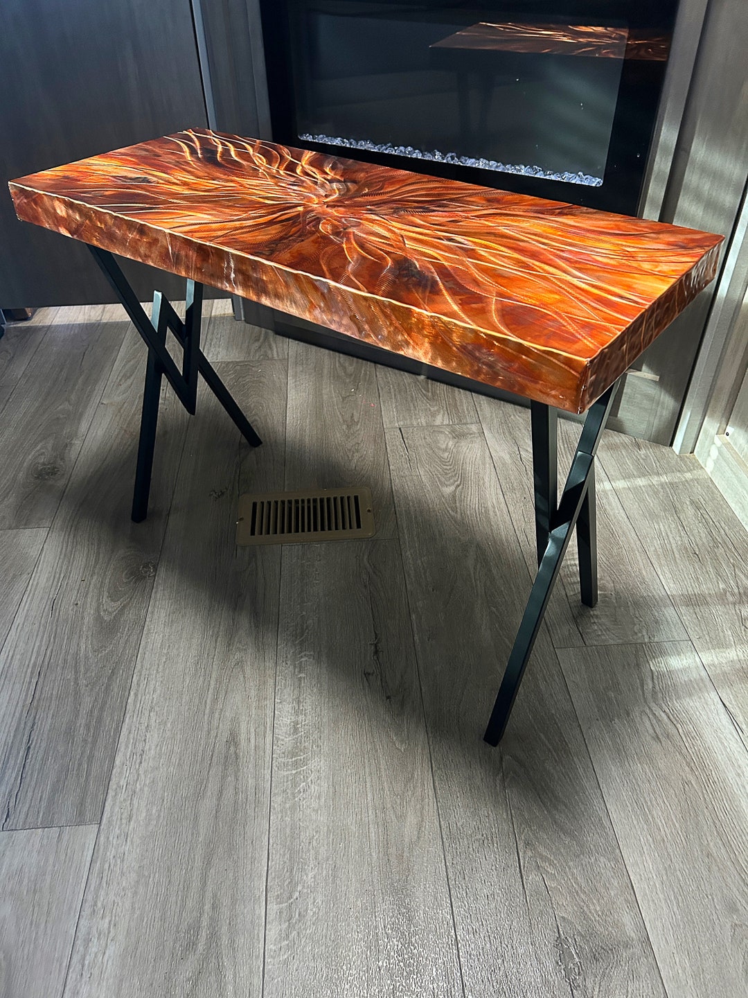Copper Side Table, Unique Home Decor, Abstract Metal Art, Unique Table ...