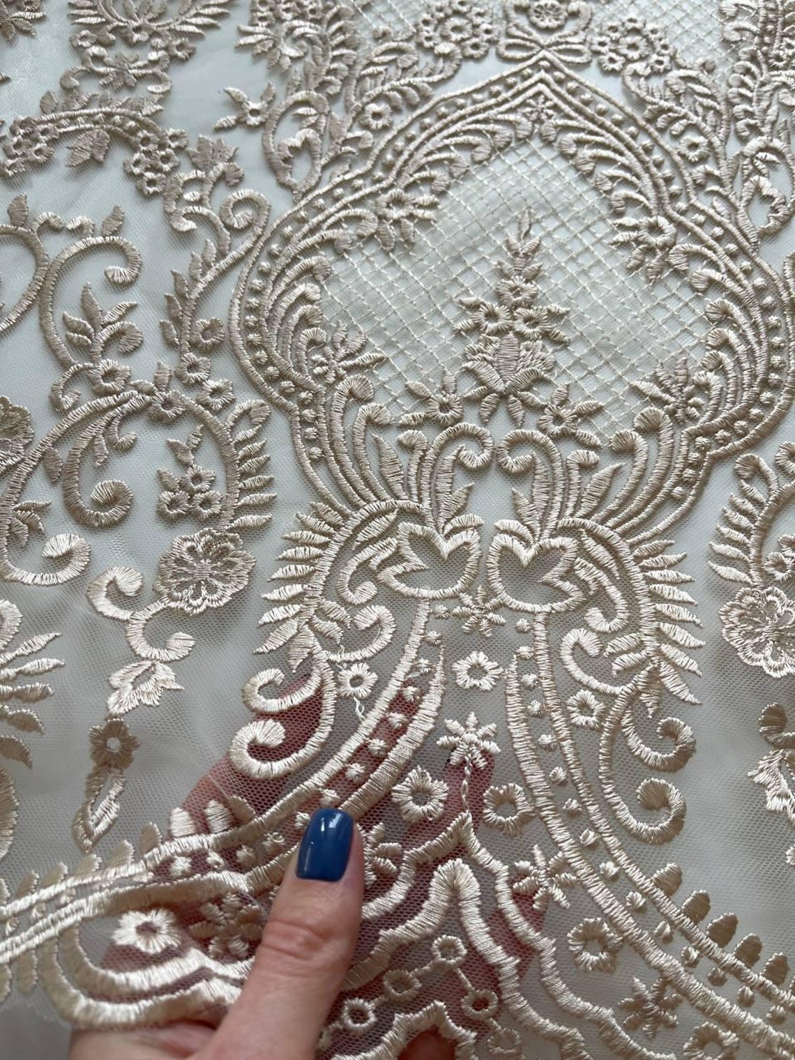 Matte Lace in Beige, Made From the Highest Quality Materials. Fabric ...