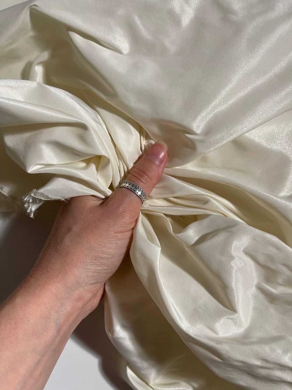 Stiff, Shiny Fabric. Polyester Taffeta for Sewing. Malleable Material ...
