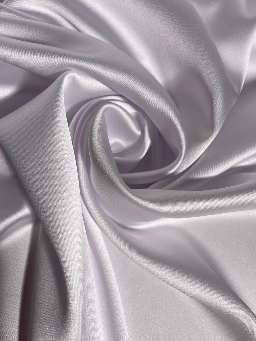 Satin in the Color of Snow White. A Dense, Flowing Fabric With a ...