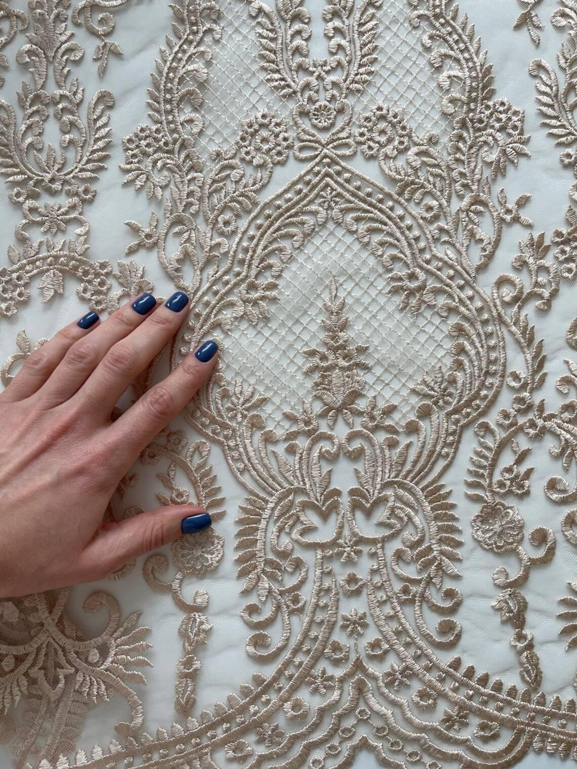 Matte Lace in Beige, Made From the Highest Quality Materials. Fabric ...