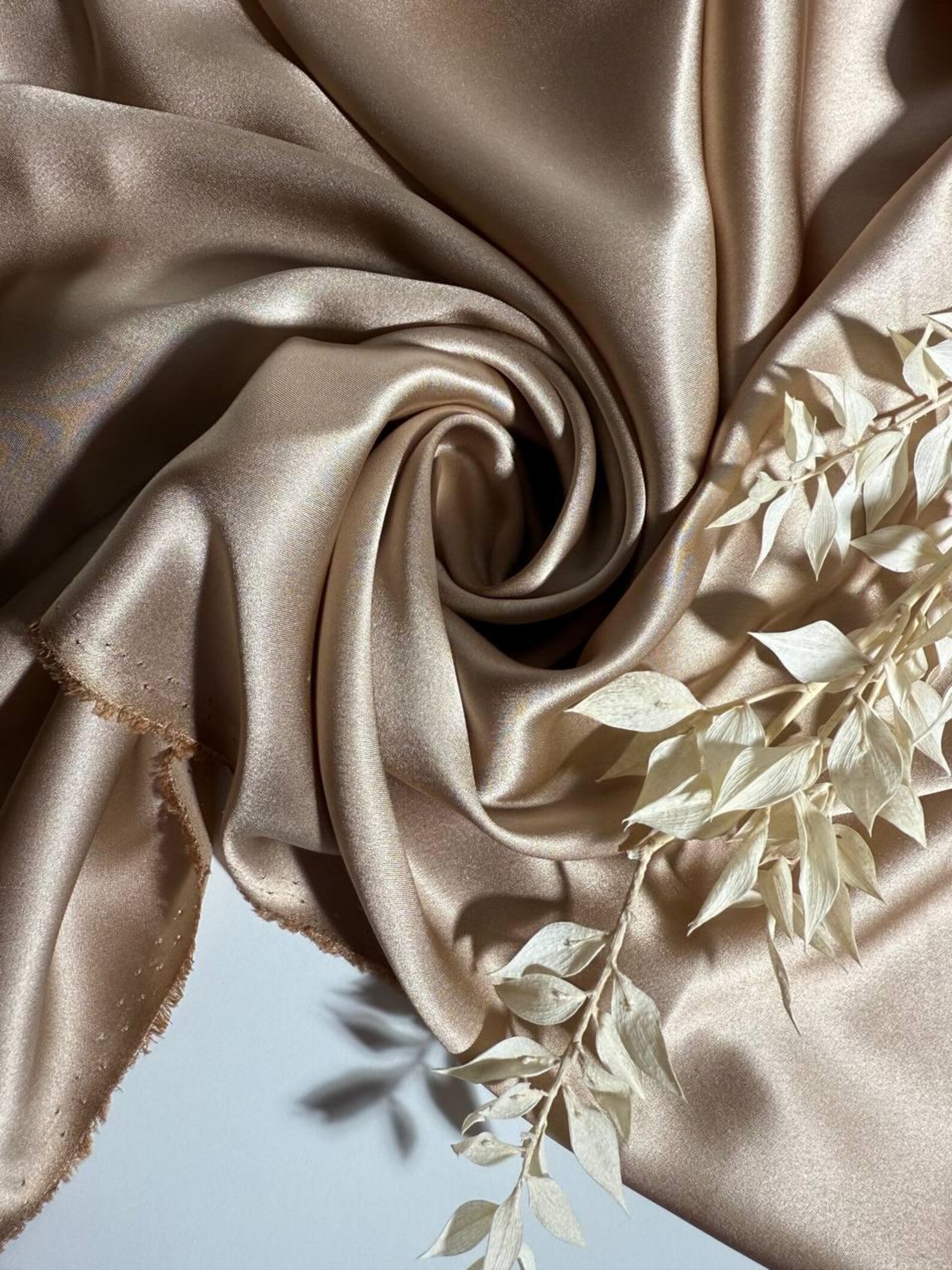 Silk Satin With a Pearly Sheen, Natural Silk for Airy Dresses. A Soft ...