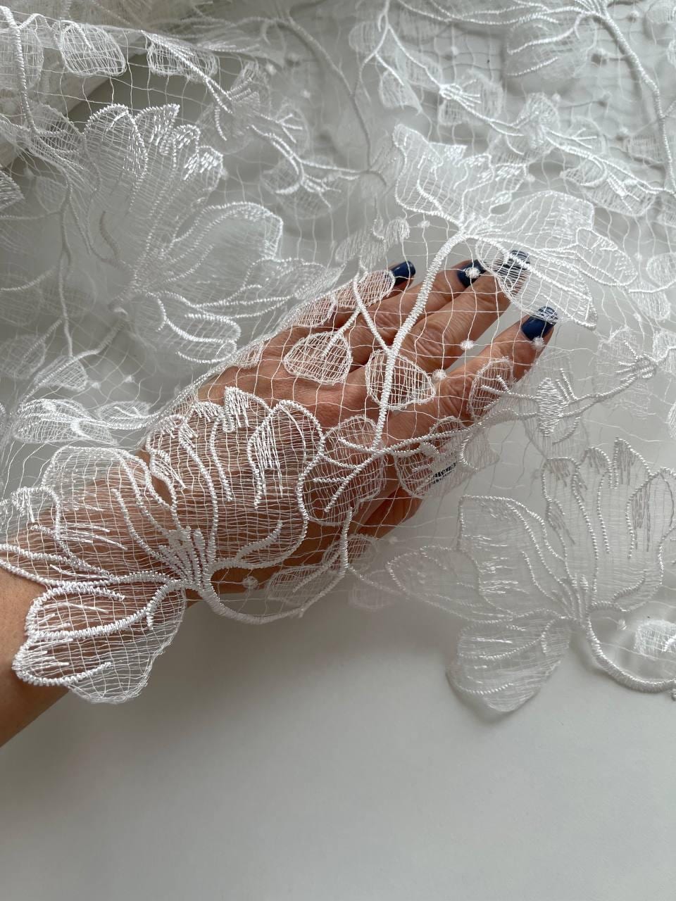 Delicate Lace With a Large Floral Macrame-style Pattern. Light Fabric ...
