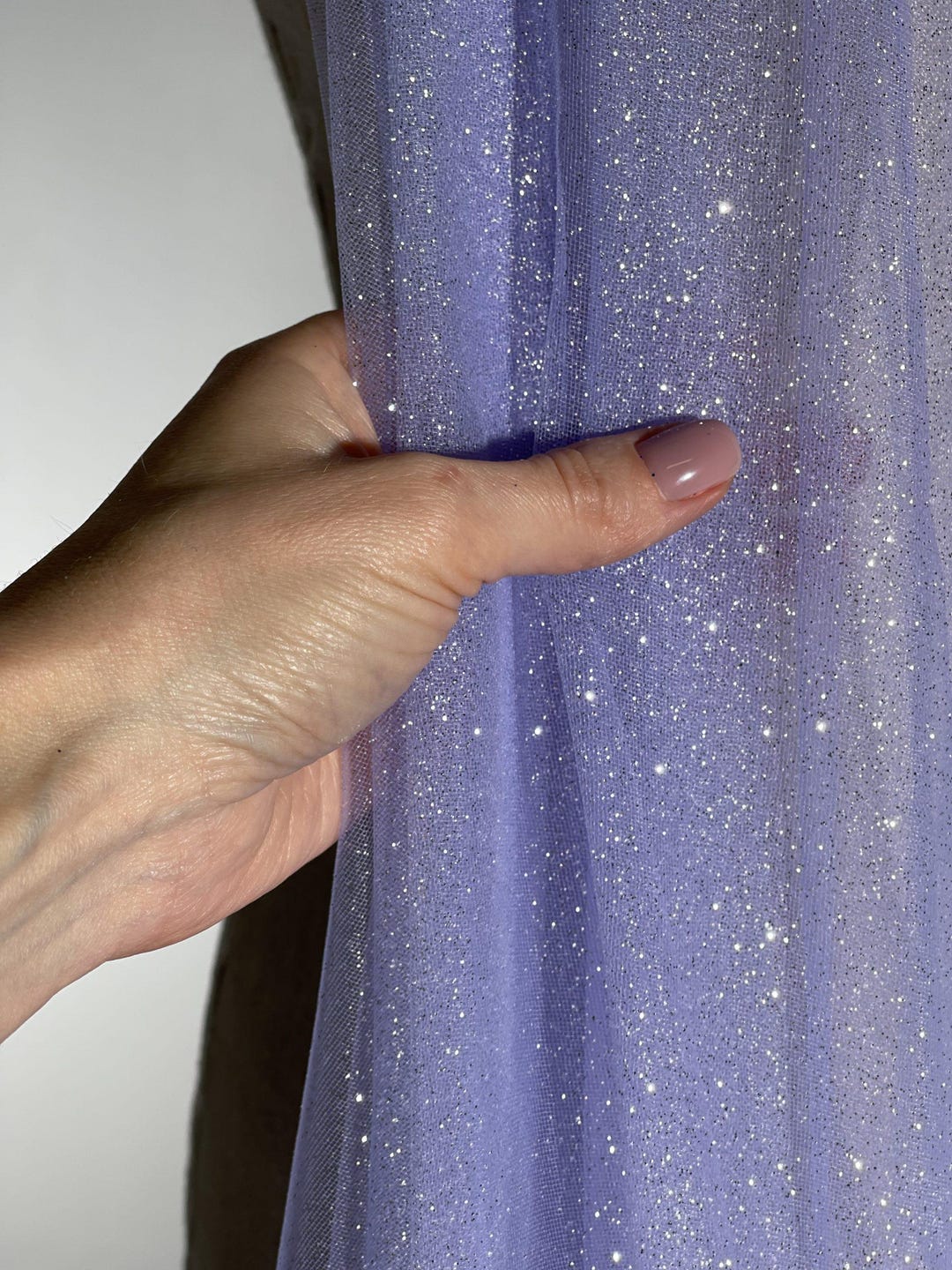 Delicate Purple Tulle With Glitter Particles. Shiny Fabric Perfect for ...