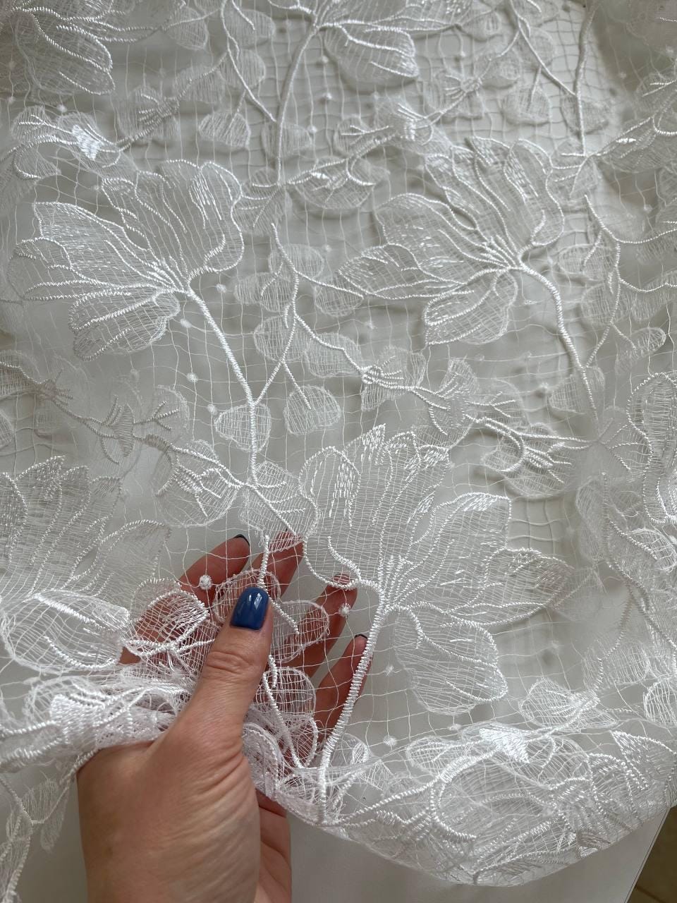 Delicate Lace With a Large Floral Macrame-style Pattern. Light Fabric ...