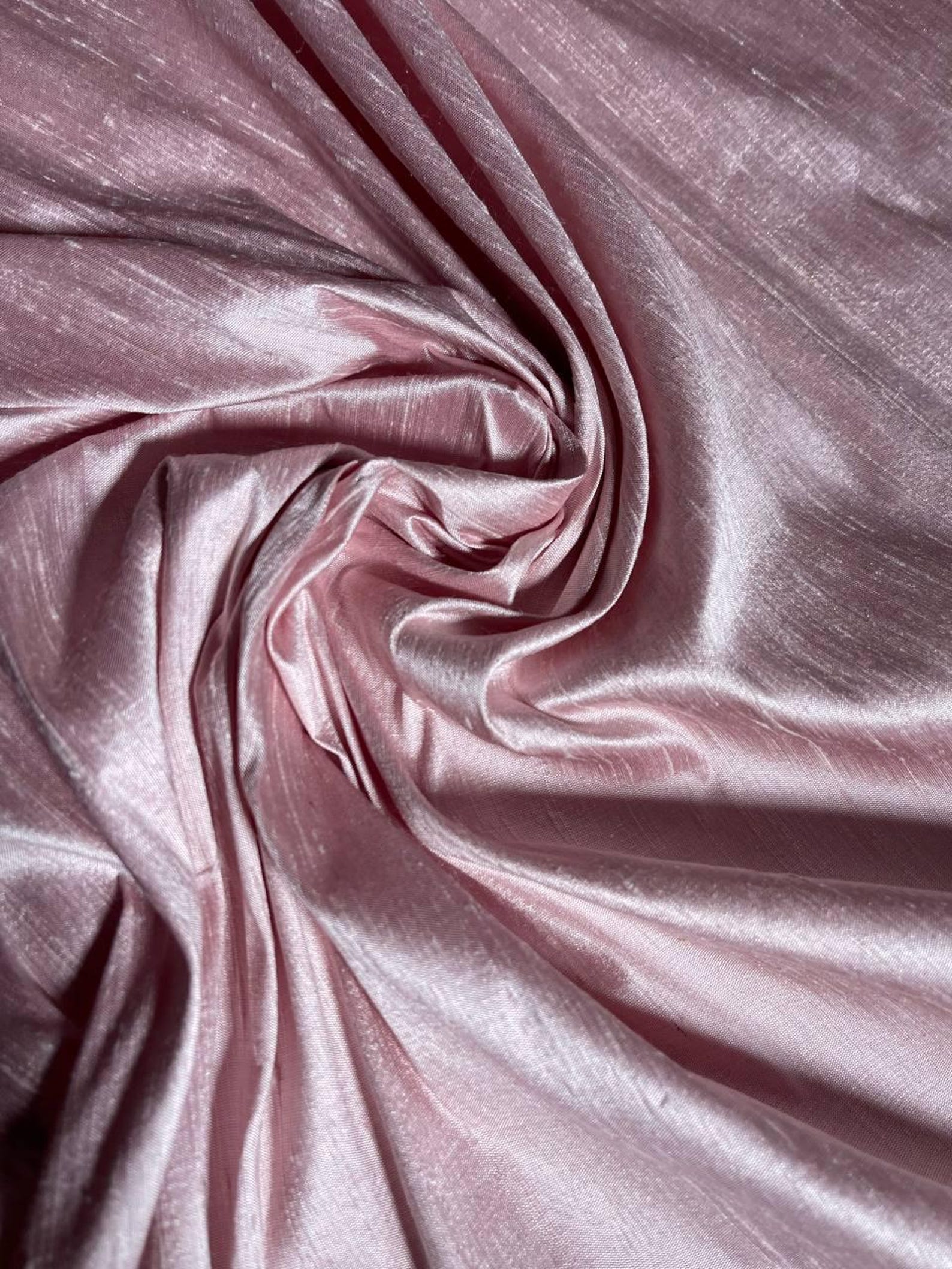 Silk Shantung With an Irregular Texture in a Light Pink Shade. Italian ...