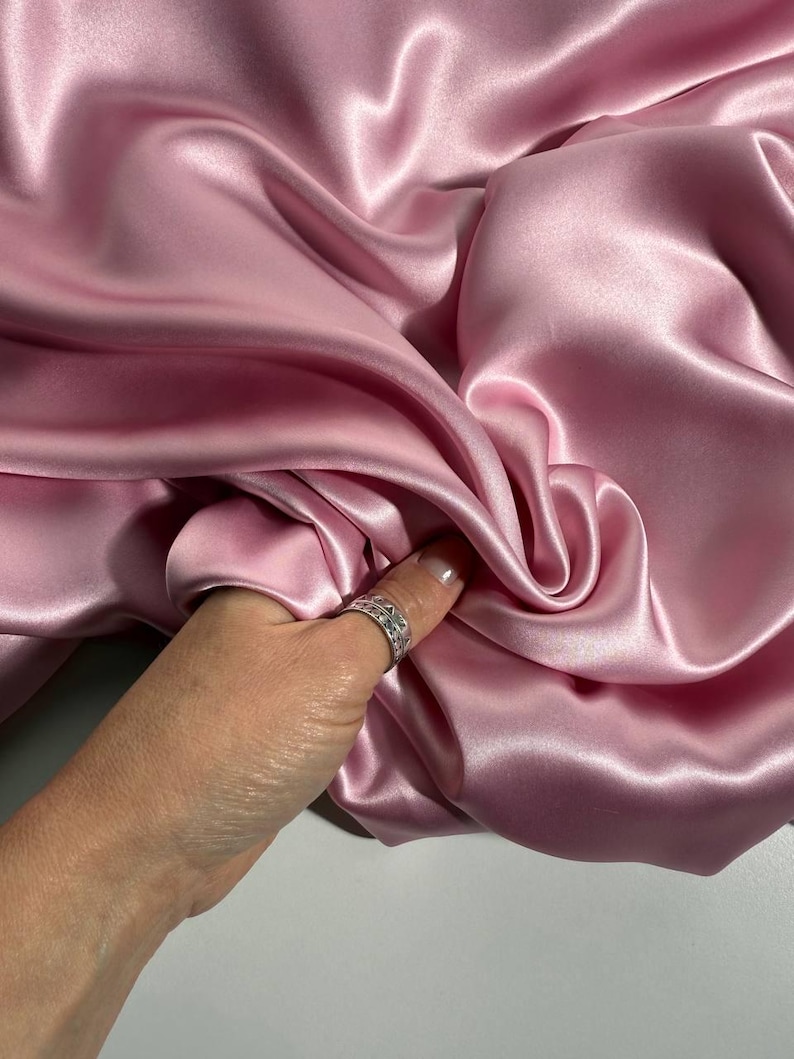 Silk Satin With a Pearly Sheen, Natural Silk for Airy Dresses. A Soft ...