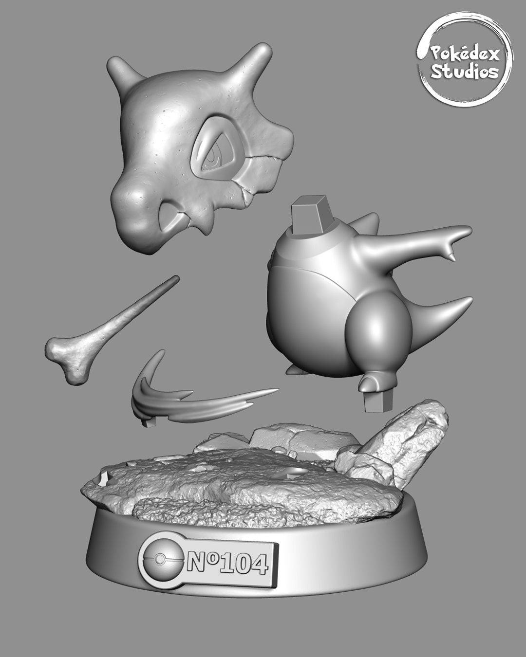 Cubone STL Pokedex Studios Pokemon STL Fan Art digital - Etsy UK
