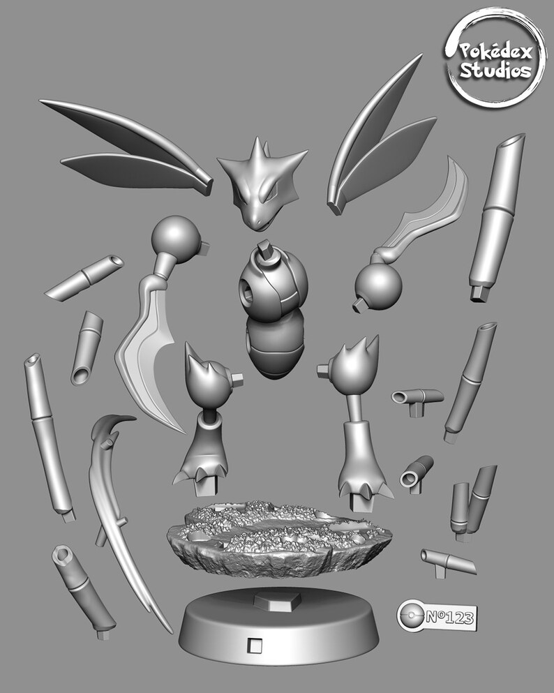 Scyther STL Pokedex Studios Pokemon STL Fan Art digital File - Etsy