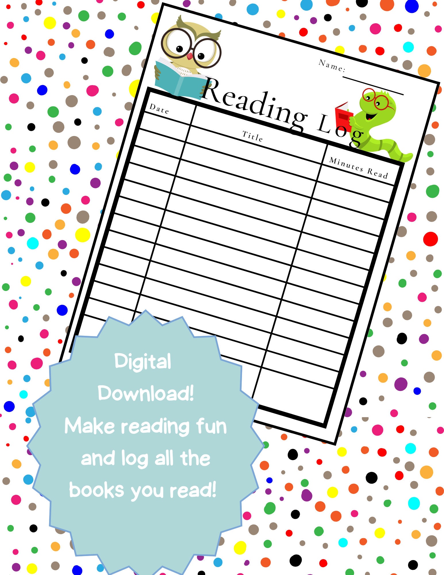 Reading Log Kids Reading Log - Etsy