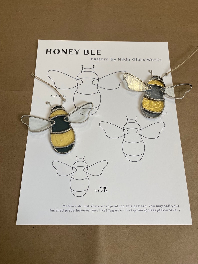 Honey Bee PATTERN | Commercial Pattern | Stained Glass Pattern ...