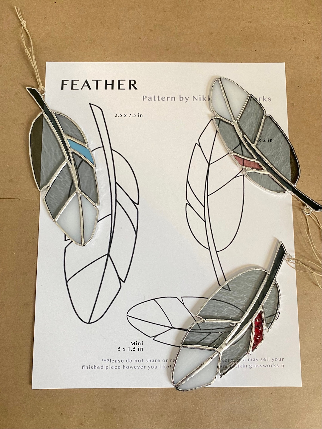 Feather PATTERN | Commercial Pattern | Stained Glass Pattern | Digital ...