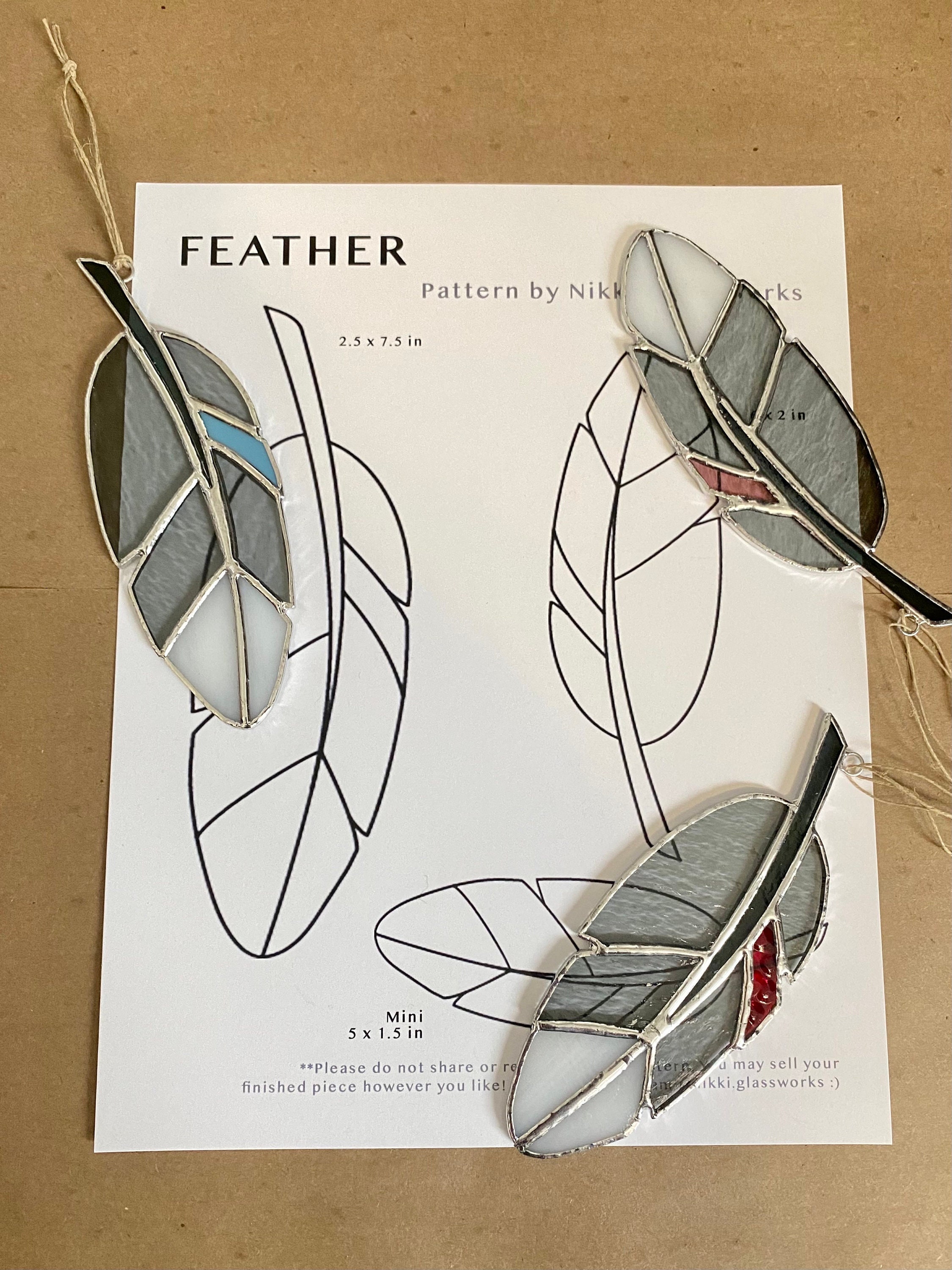 Feather PATTERN Commercial Pattern Stained Glass Pattern - Etsy