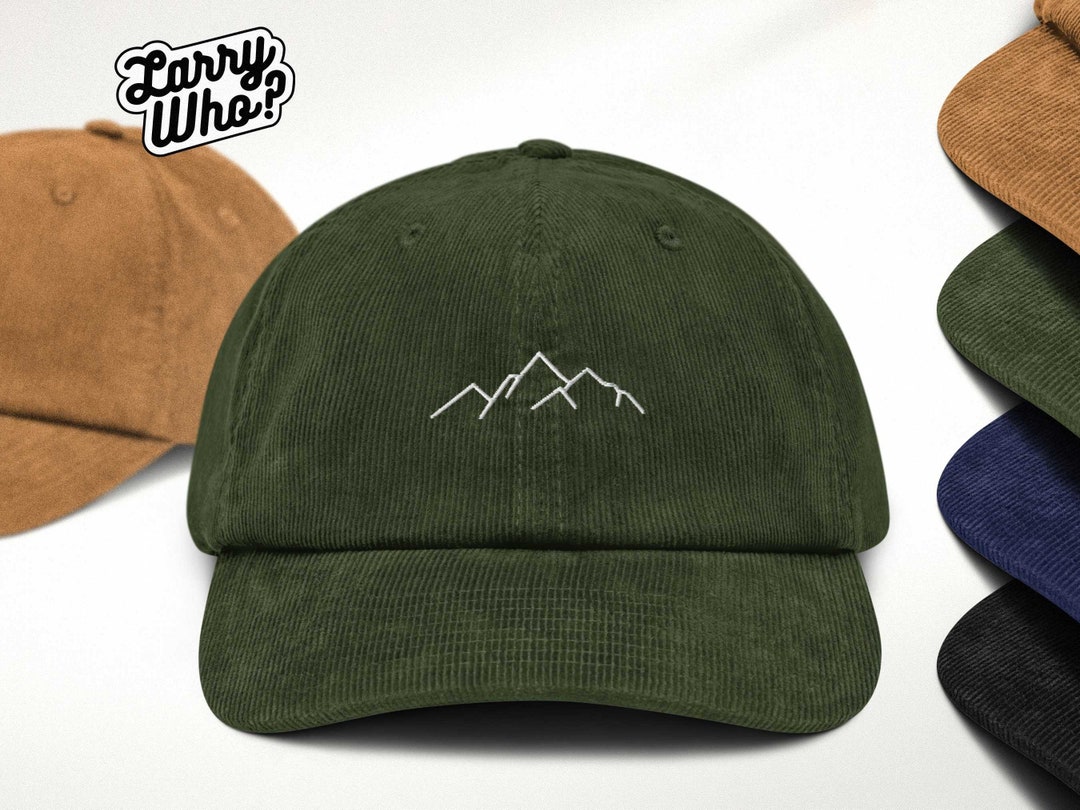 Minimalist Mountains Line Art Corduroy Cap Unisex Outdoor Cotton Cap ...