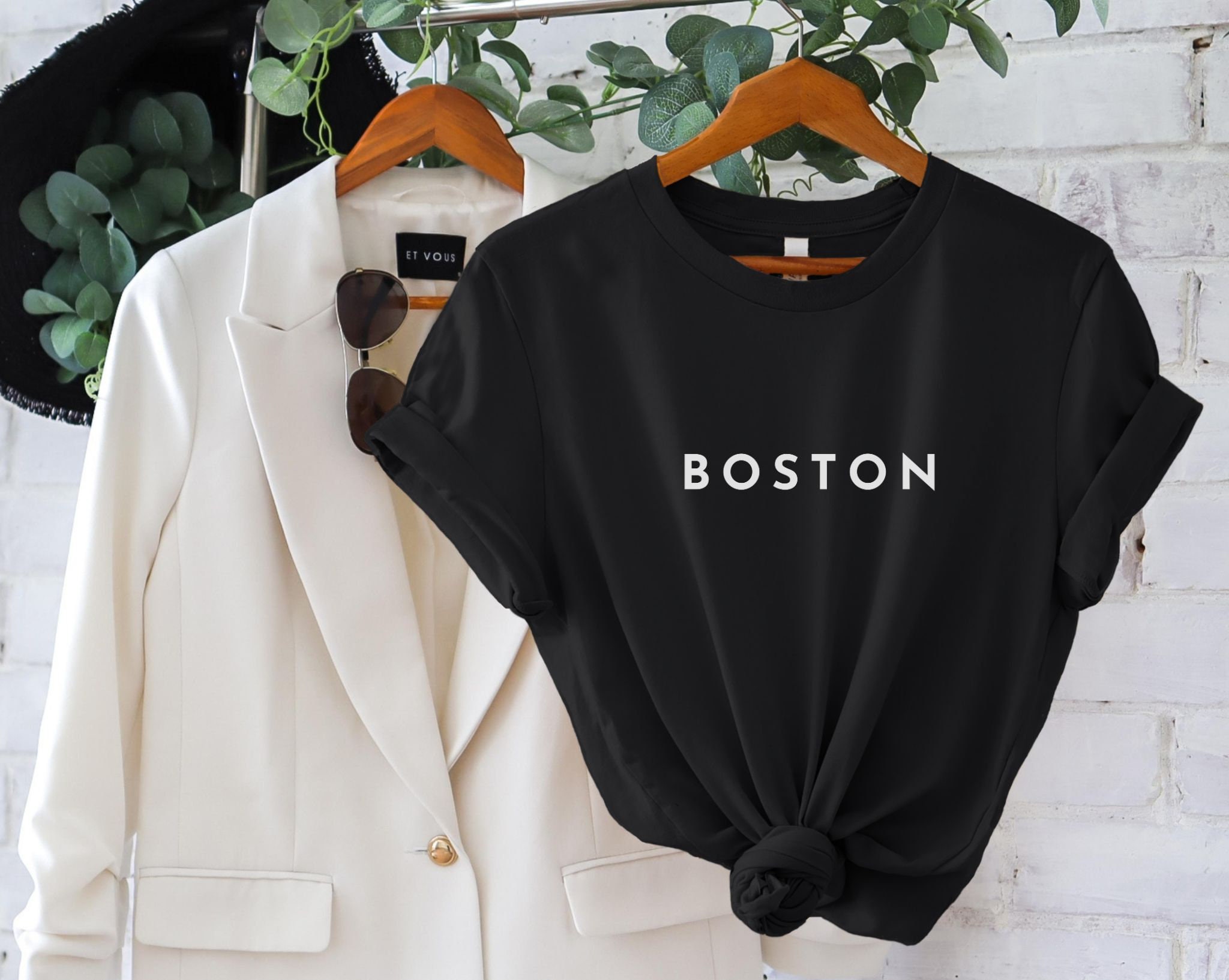 Boston City Shirt, Vacation in Boston, Minimalist Clothing Gift, Boston ...