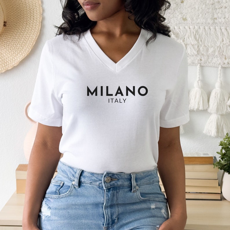 Milano Italy V-neck Shirt, Vacation in Italy, Travel Lover Gift, Italy ...