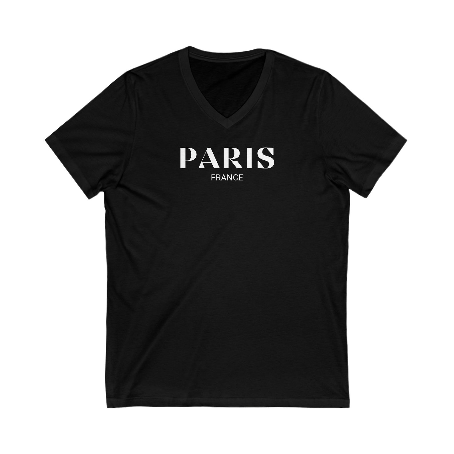 Paris France V-neck T-shirt, Soft Cotton Tee, Minimalist Travel Shirt ...