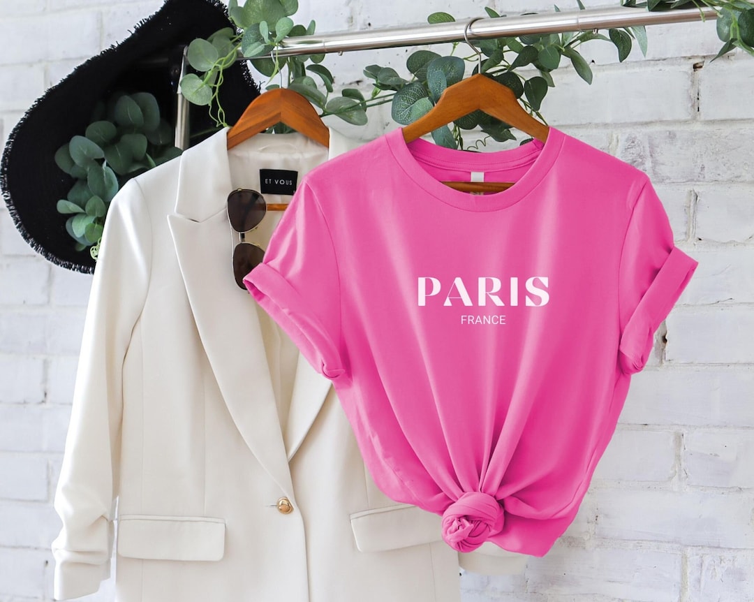 Paris France Pink T-shirt: Cotton Fashion Tee - Etsy