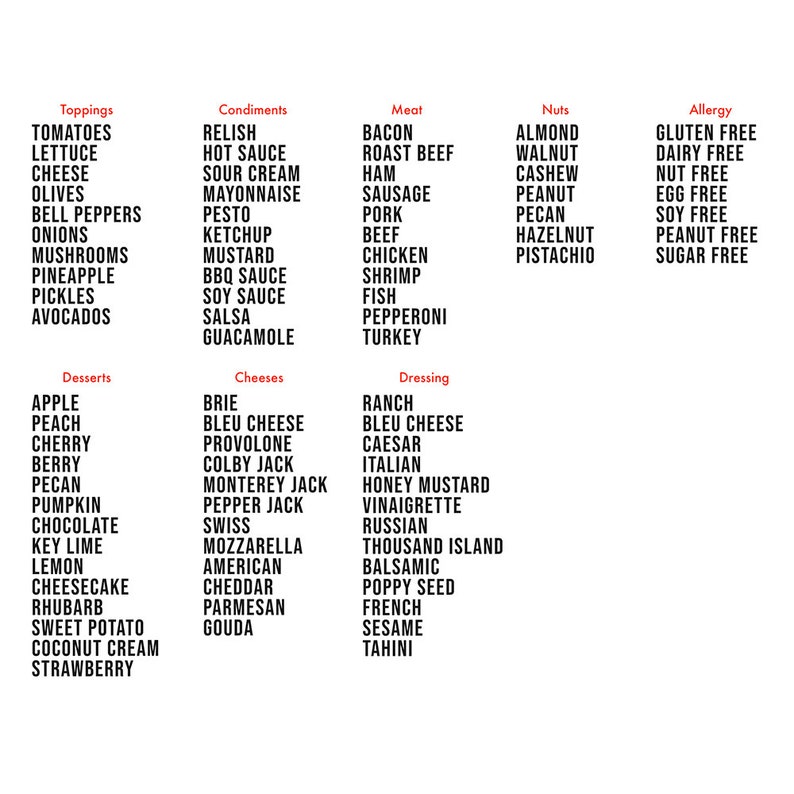 Wooden Buffet Cards, Food Labels, Food Name Sign a La Cart - Etsy