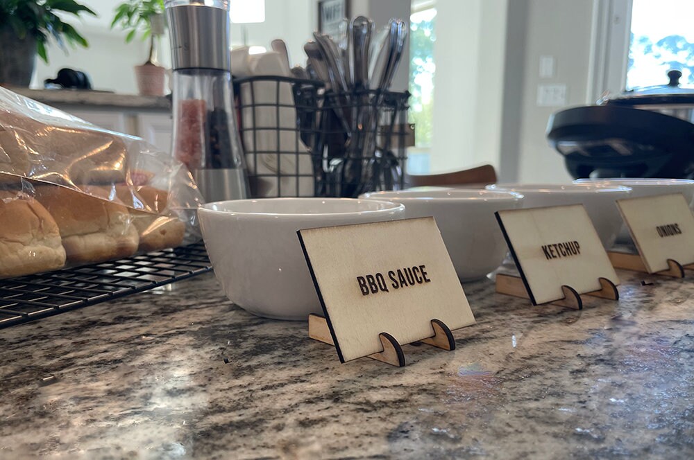 Wooden Buffet Cards, Food Labels, Food Name Sign - Etsy