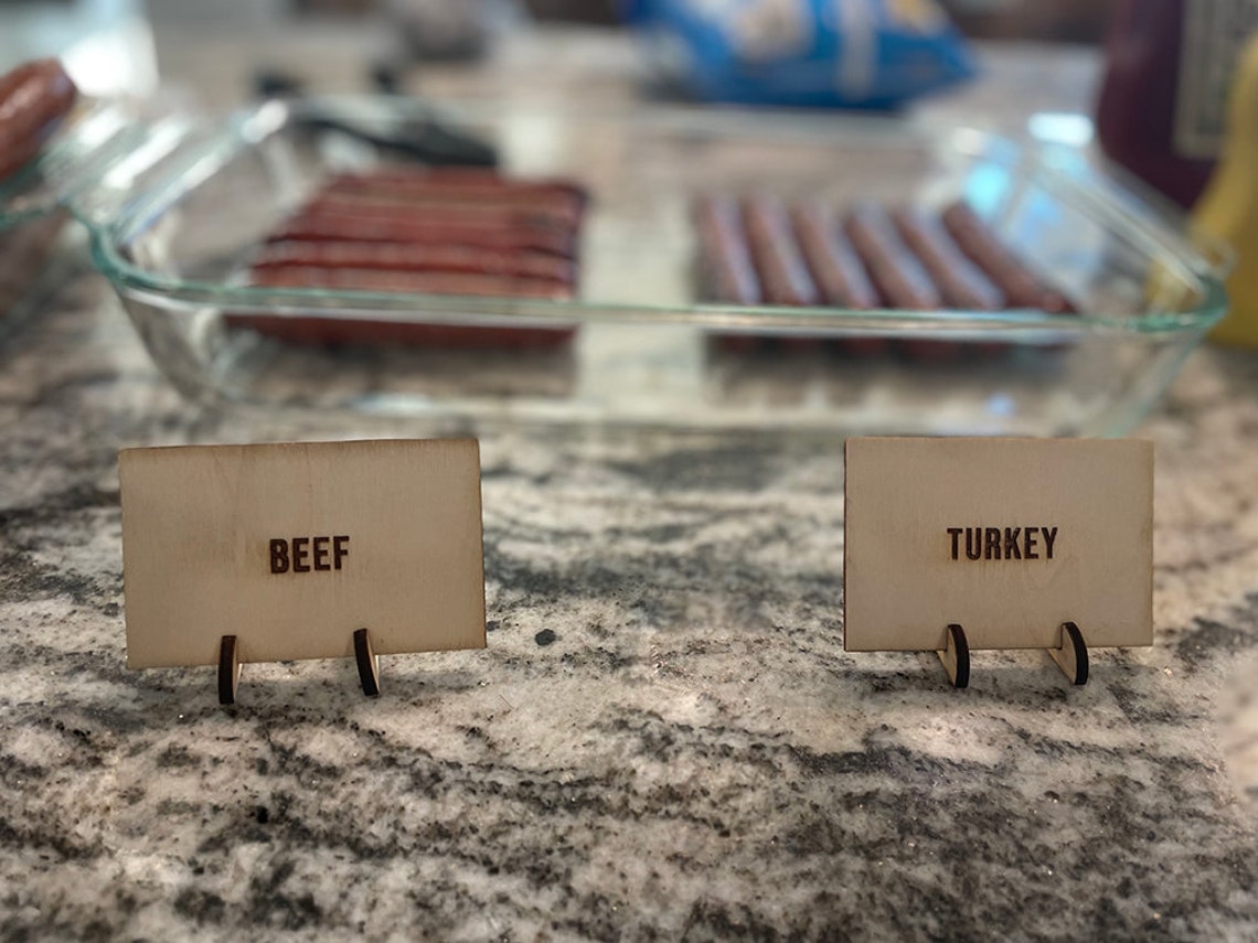 Wooden Buffet Cards, Food Labels, Food Name Sign - Etsy