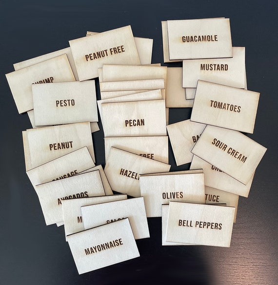 Printable Name Tags Buffet Labels Food Sign Cards For