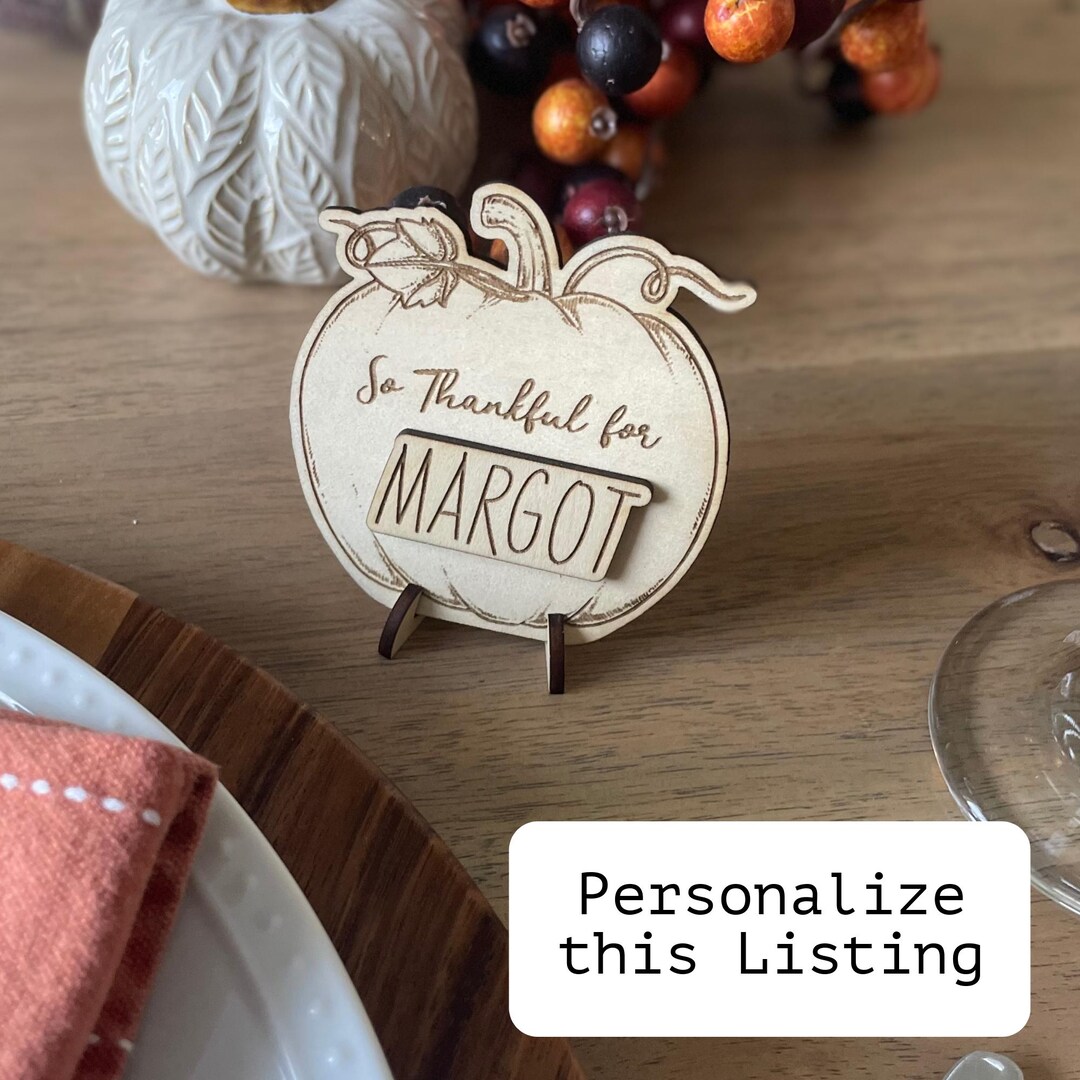 Custom, Interchangeable Name, Wooden Thanksgiving Table Place Card Sets ...