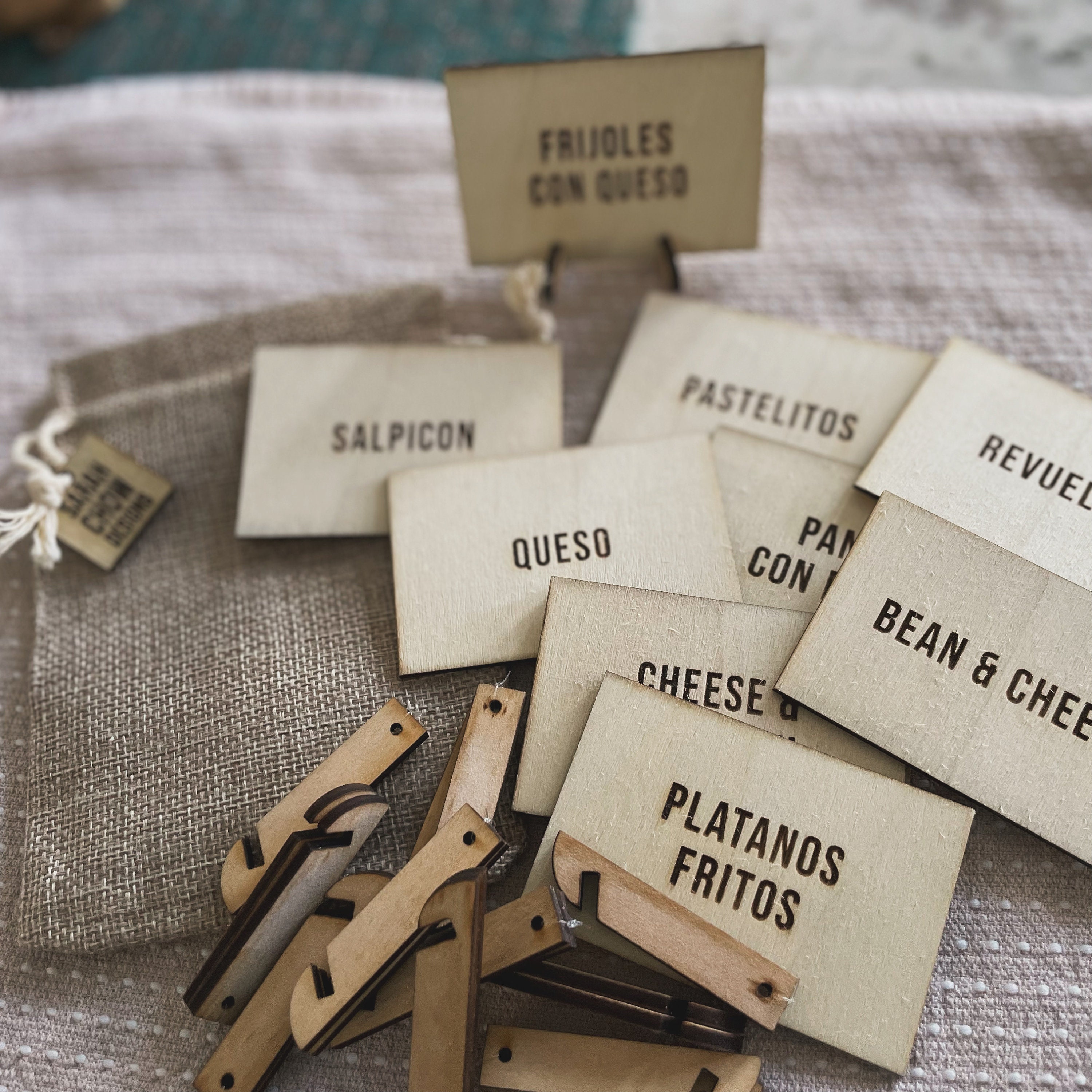 Wooden Buffet Cards, Food Labels, Food Name Sign - Custom, Personalize ...