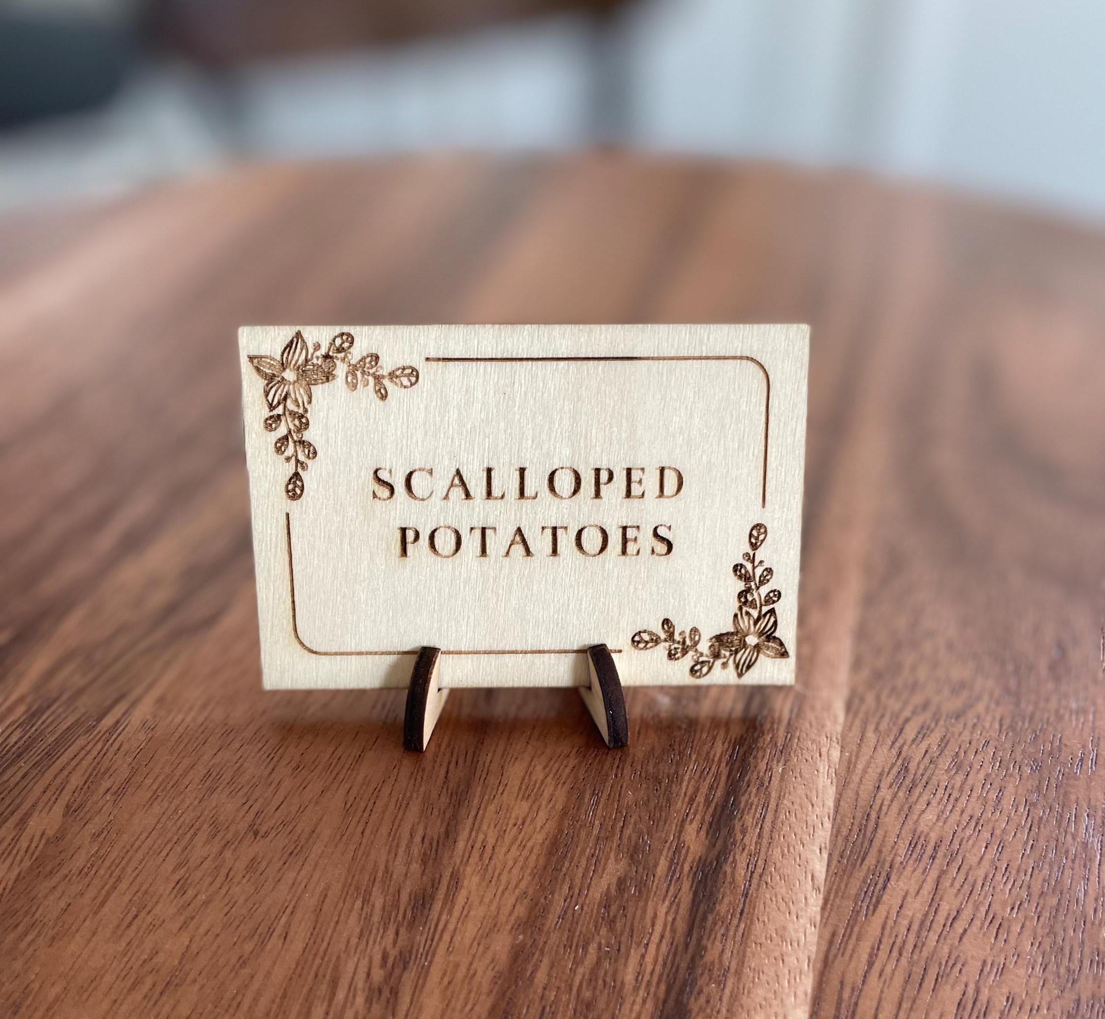 Wooden Buffet Cards, Food Labels, Food Name Sign - Custom, Personalize ...