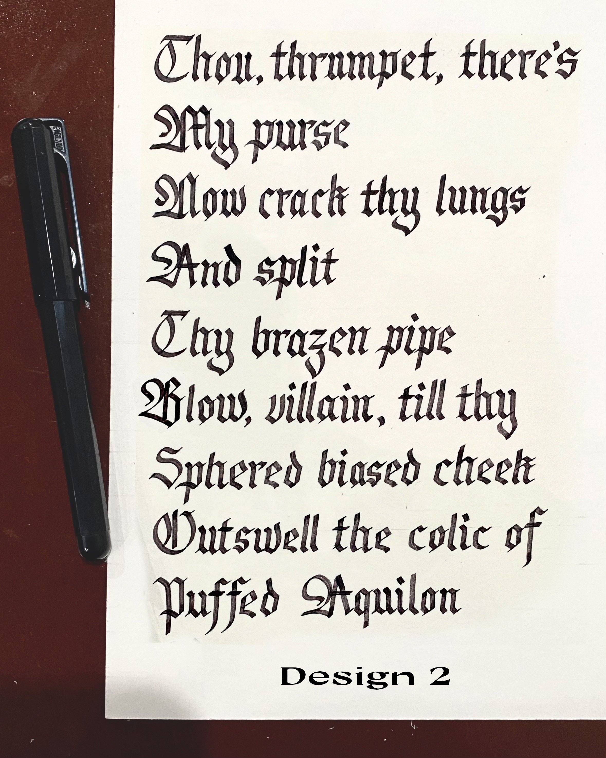 Custom Handwritten Gothic Calligraphy Letter, Lyrics, Poem or Anything ...