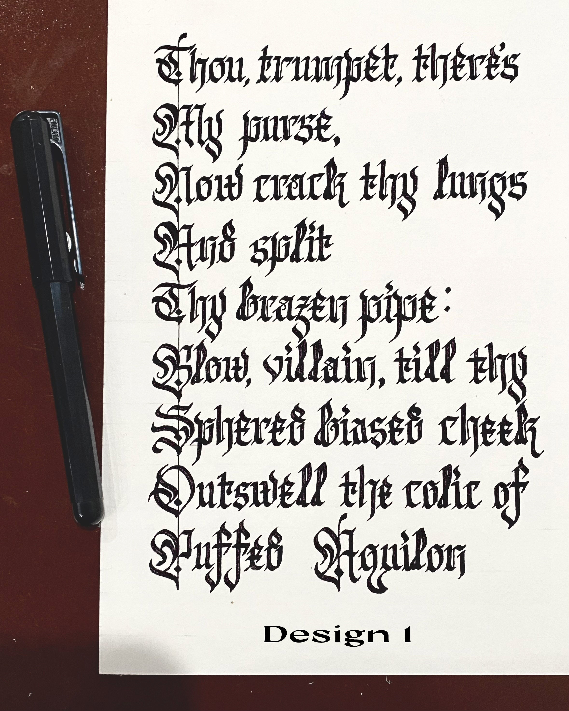 Custom Handwritten Gothic Calligraphy Letter, Lyrics, Poem or Anything ...