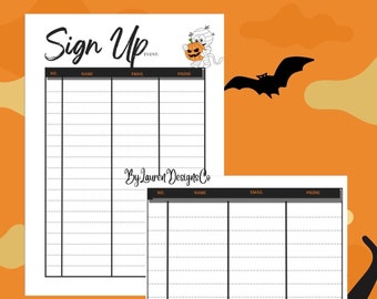 Halloween Sign in Sheet - Etsy