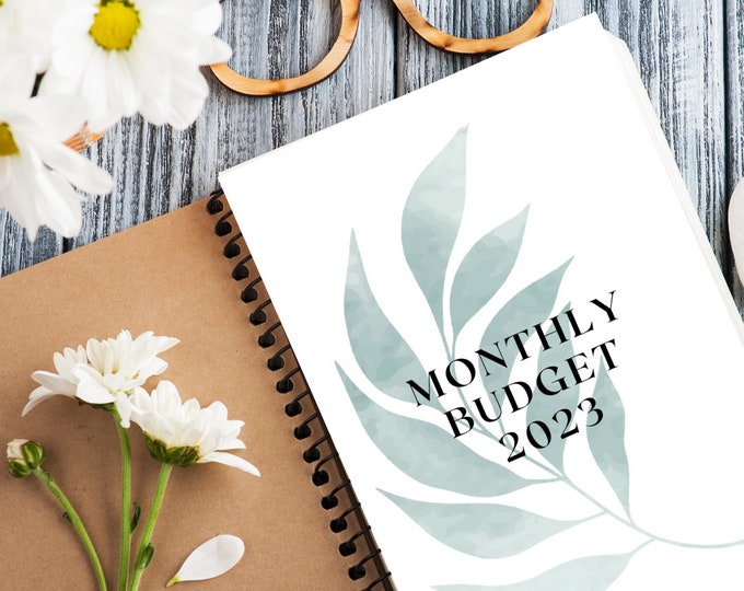 Monthly and Yearly Digital Printable Budget Template and Planner Green ...
