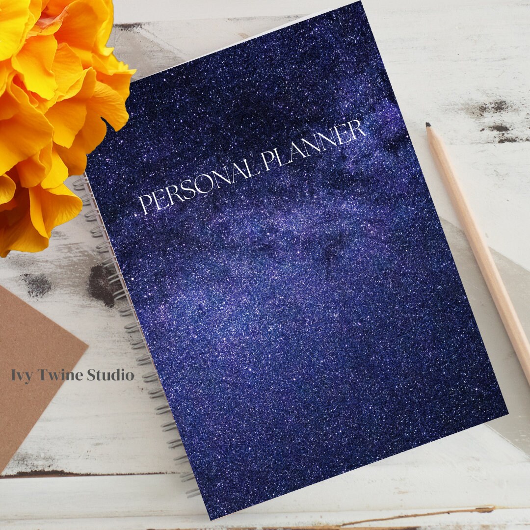 Digital Printable Weekly Daily Personal Planner Habit Tracker Night Sky ...