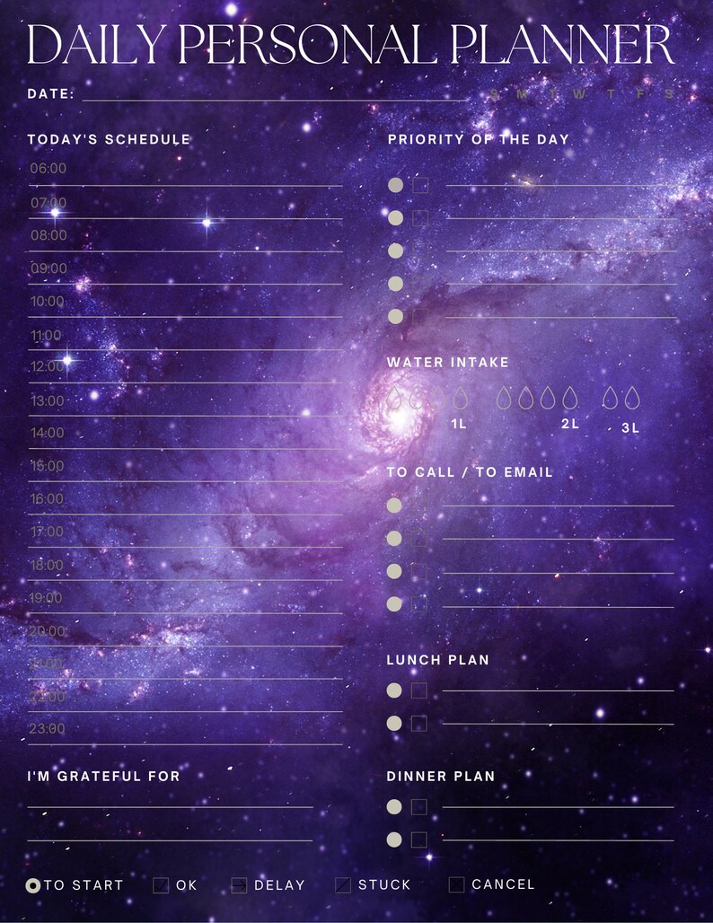 Digital Printable Weekly Daily Personal Planner Habit Tracker - Etsy