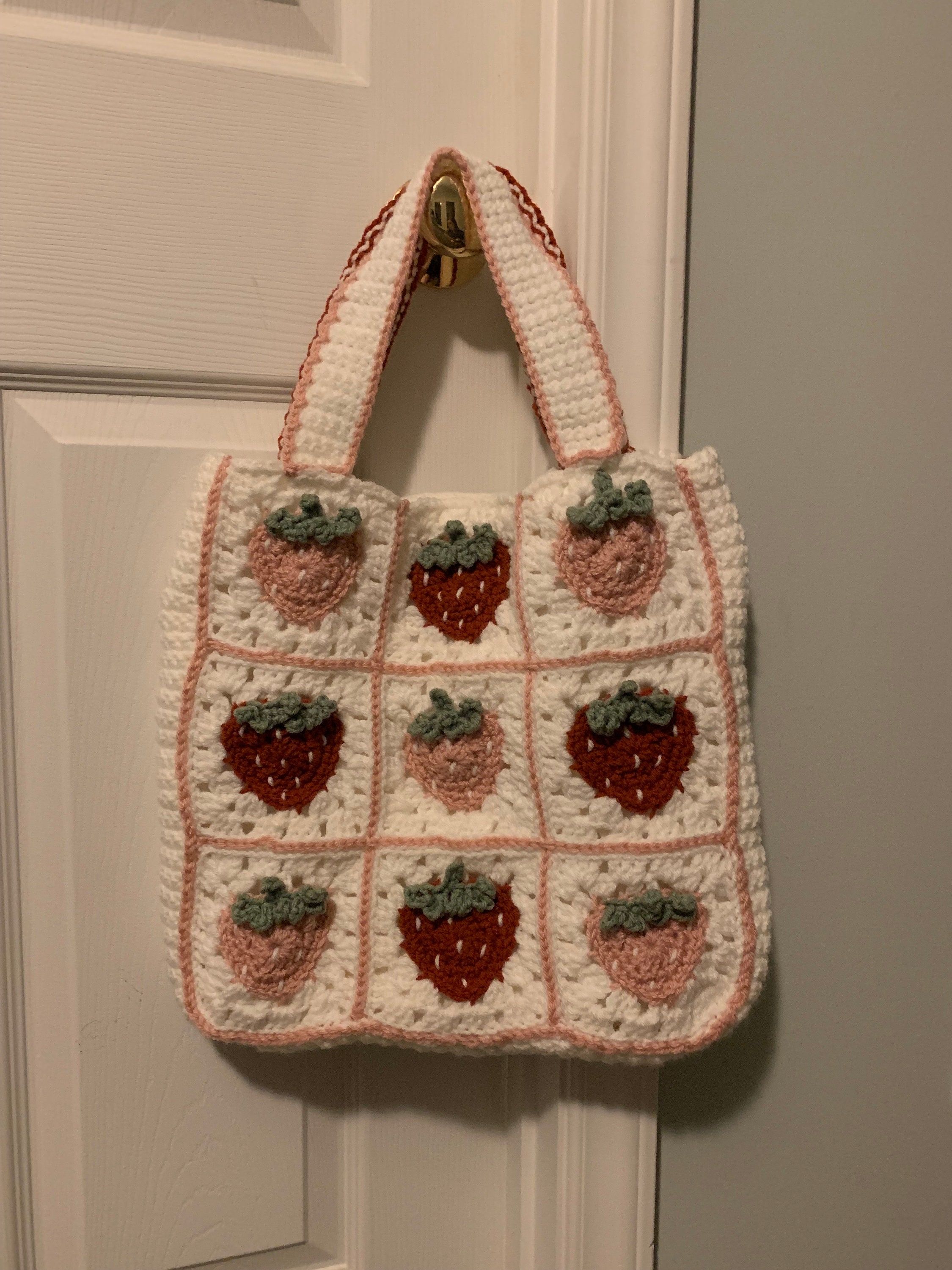 Crochet Strawberry Tote Bags - Etsy