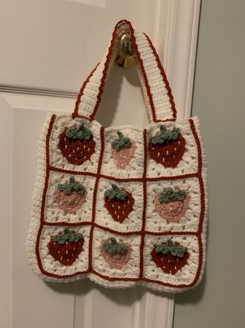 Crochet Strawberry Tote Bags - Etsy